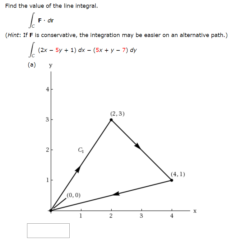 Solved Find the value of the line integral F dr L/C (Hint: | Chegg.com