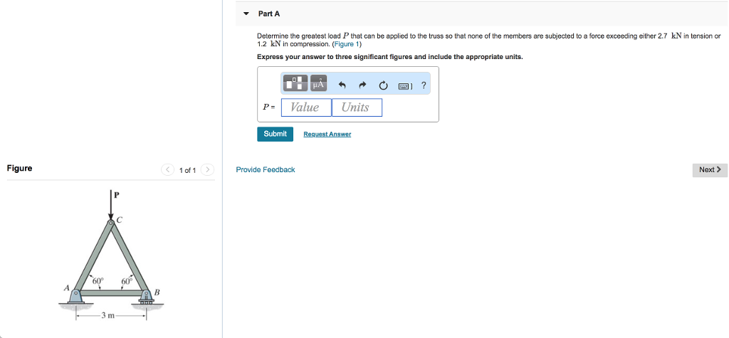 Solved Part A Determine The Greatest Load P That Can Be