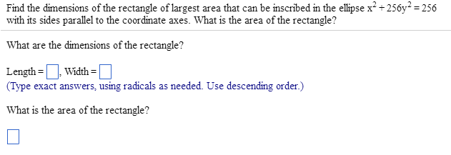 Solved Find the dimensions of the rectangle of largest area | Chegg.com