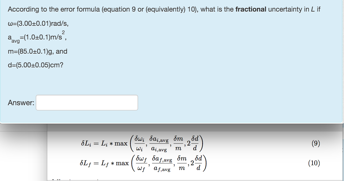 Solved According to the error formula (equation 9 or | Chegg.com