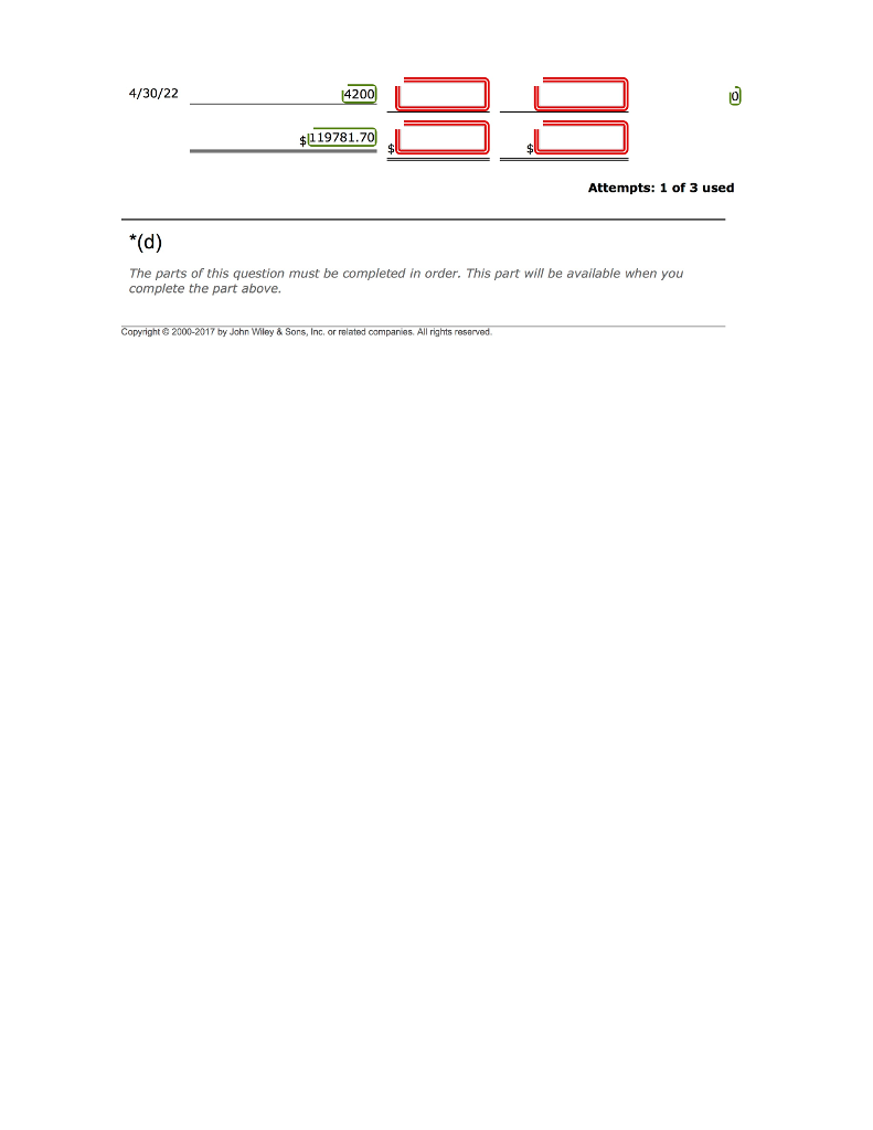 Solved *Exercise 21-8 (Part Level Submission) The following | Chegg.com