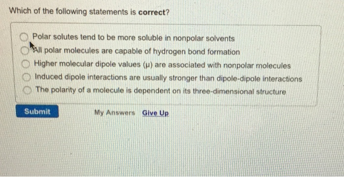 Solved Which of the following statements is correct? Polar | Chegg.com