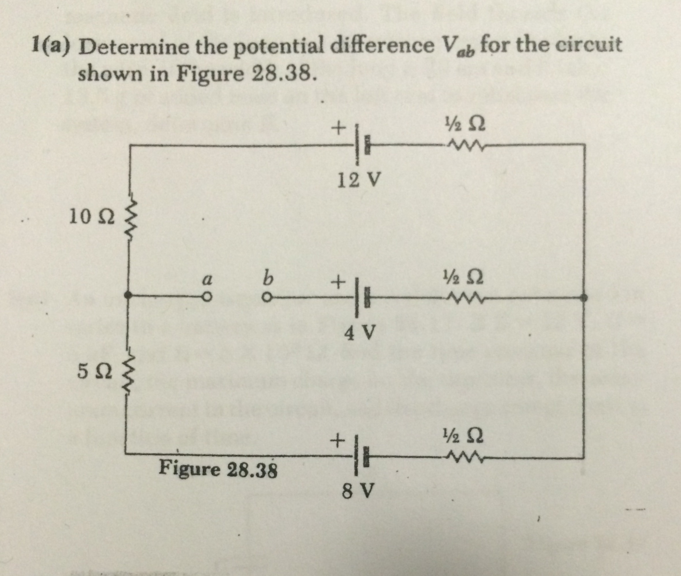 Solved Determine the potential difference Vab for the | Chegg.com