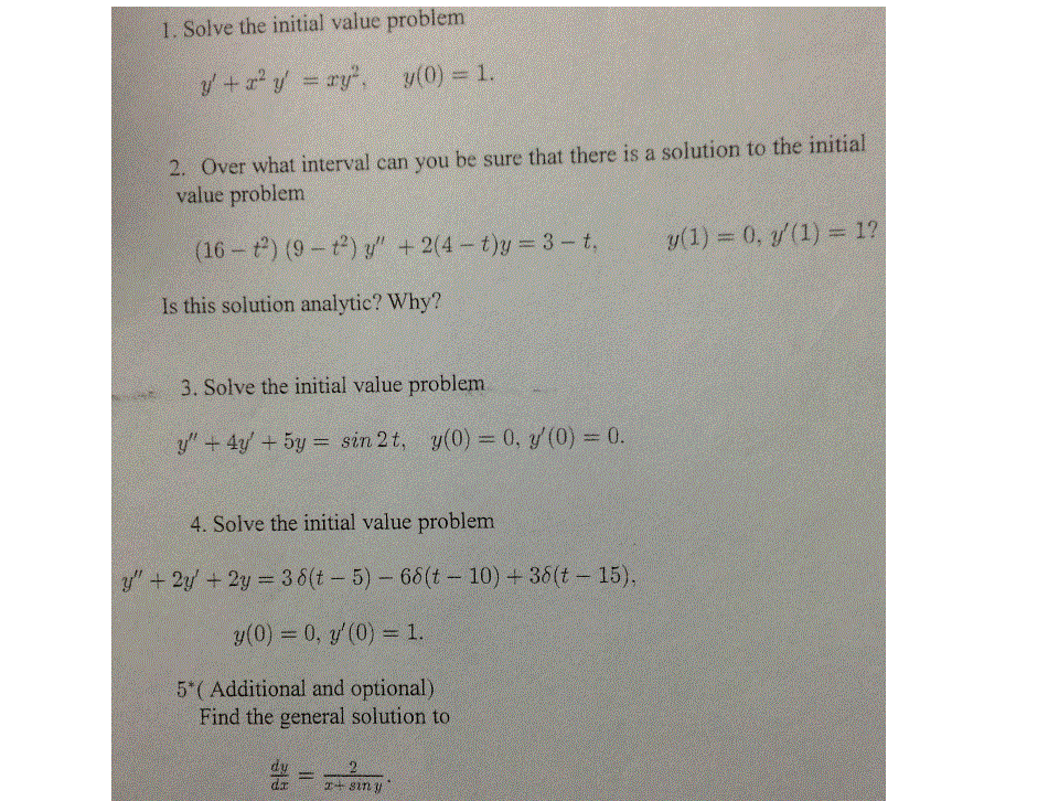 Solved Solve The Initial Value Problem Y X2y Xy2 