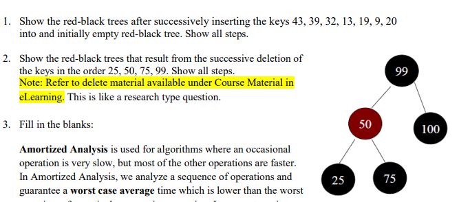 Solved Show the red-black trees after successively inserting | Chegg.com