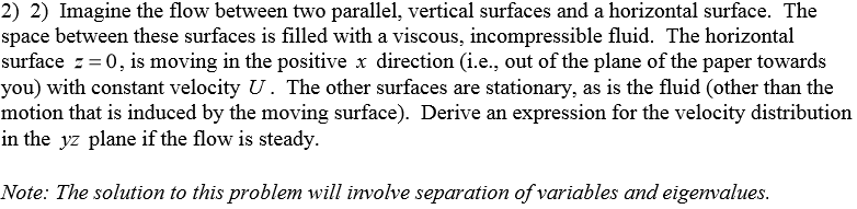 Solved Imagine the flow between two parallel, vertical | Chegg.com