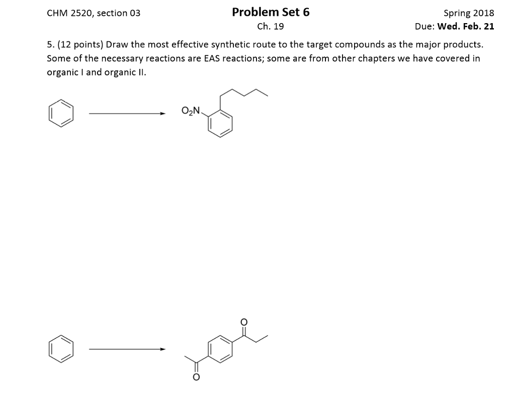 Solved Problem Set 6 Ch. 19 Spring 2018 Due: Wed. Feb. 21 | Chegg.com