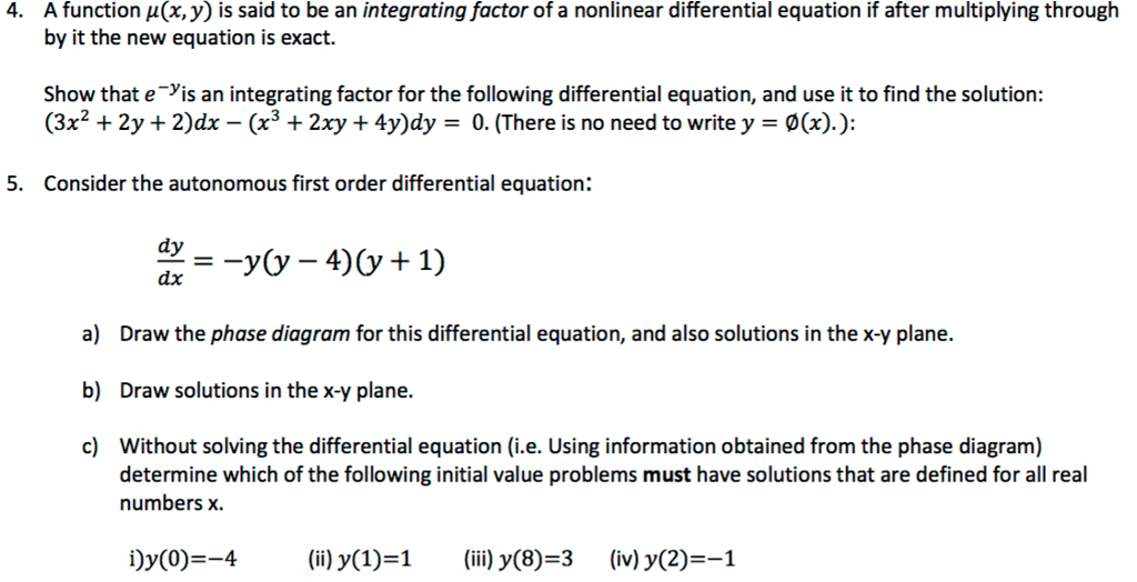 Solved A function mu (x, y) is said to be an integrating | Chegg.com