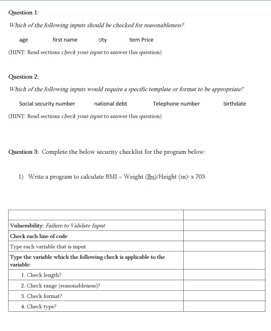 Solved Code Responsibly-- How Can I Properly Validate nput? | Chegg.com