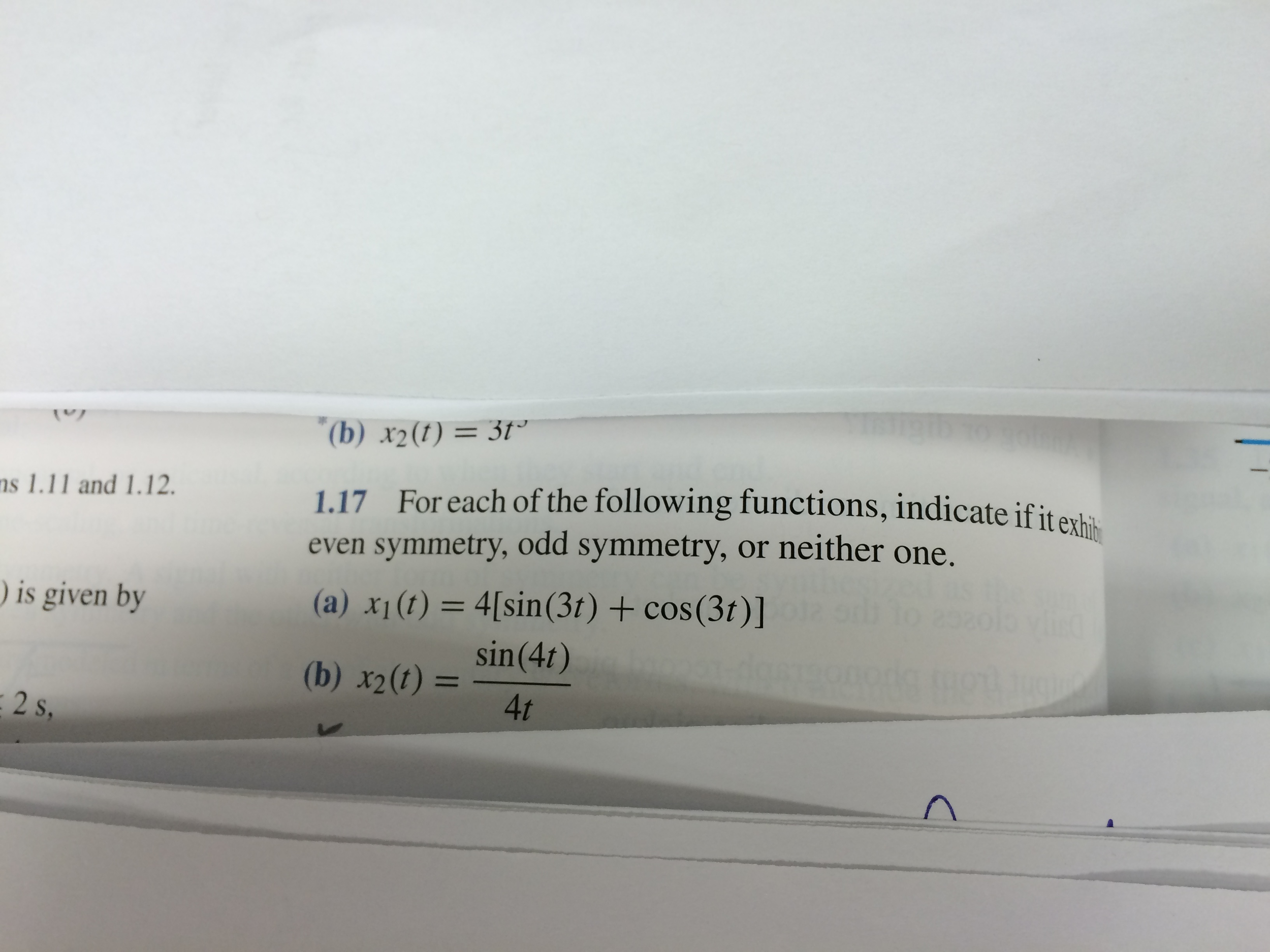 Solved For each of the following functions, indicate if it | Chegg.com