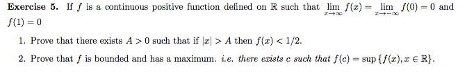 Solved If f is a continuous positive function defined on R | Chegg.com