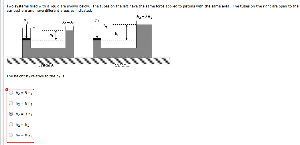 Solved Two systems filled with a liquid are shown below. The | Chegg.com