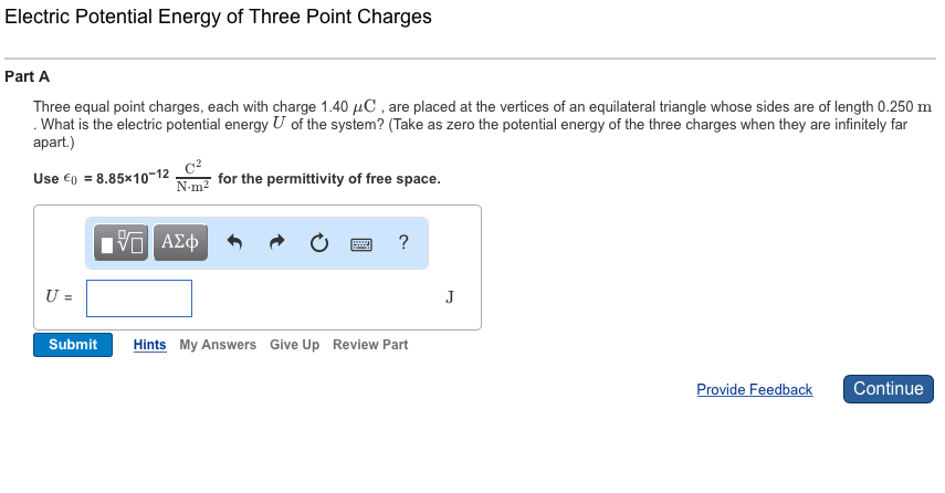 Solved Electric Potential Energy of Three Point Charges | Chegg.com