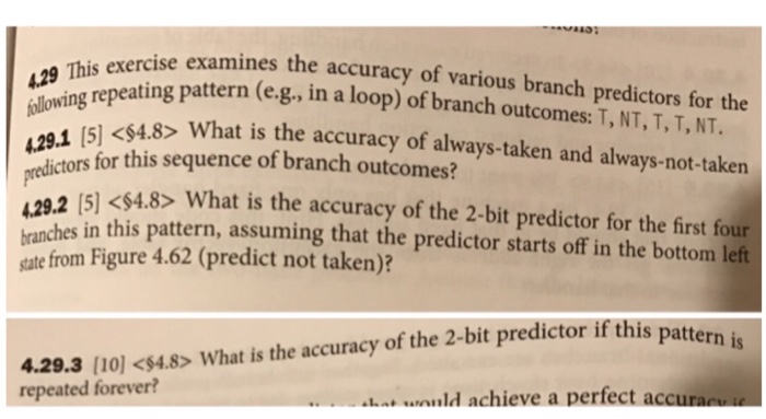 Solved This exercise examines the accuracy of various branch | Chegg.com