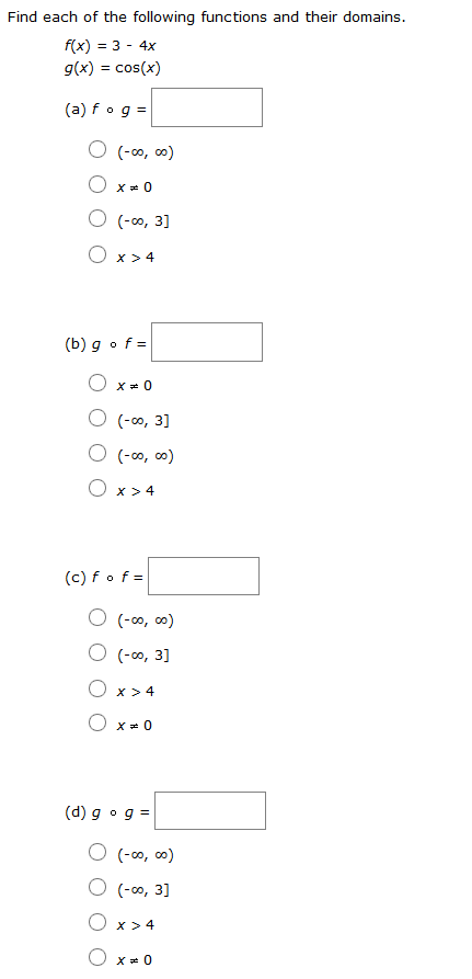 Solved Find each of the following functions and their | Chegg.com