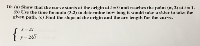 Solved Show that the curve starts at the origin at t = 0 and | Chegg.com