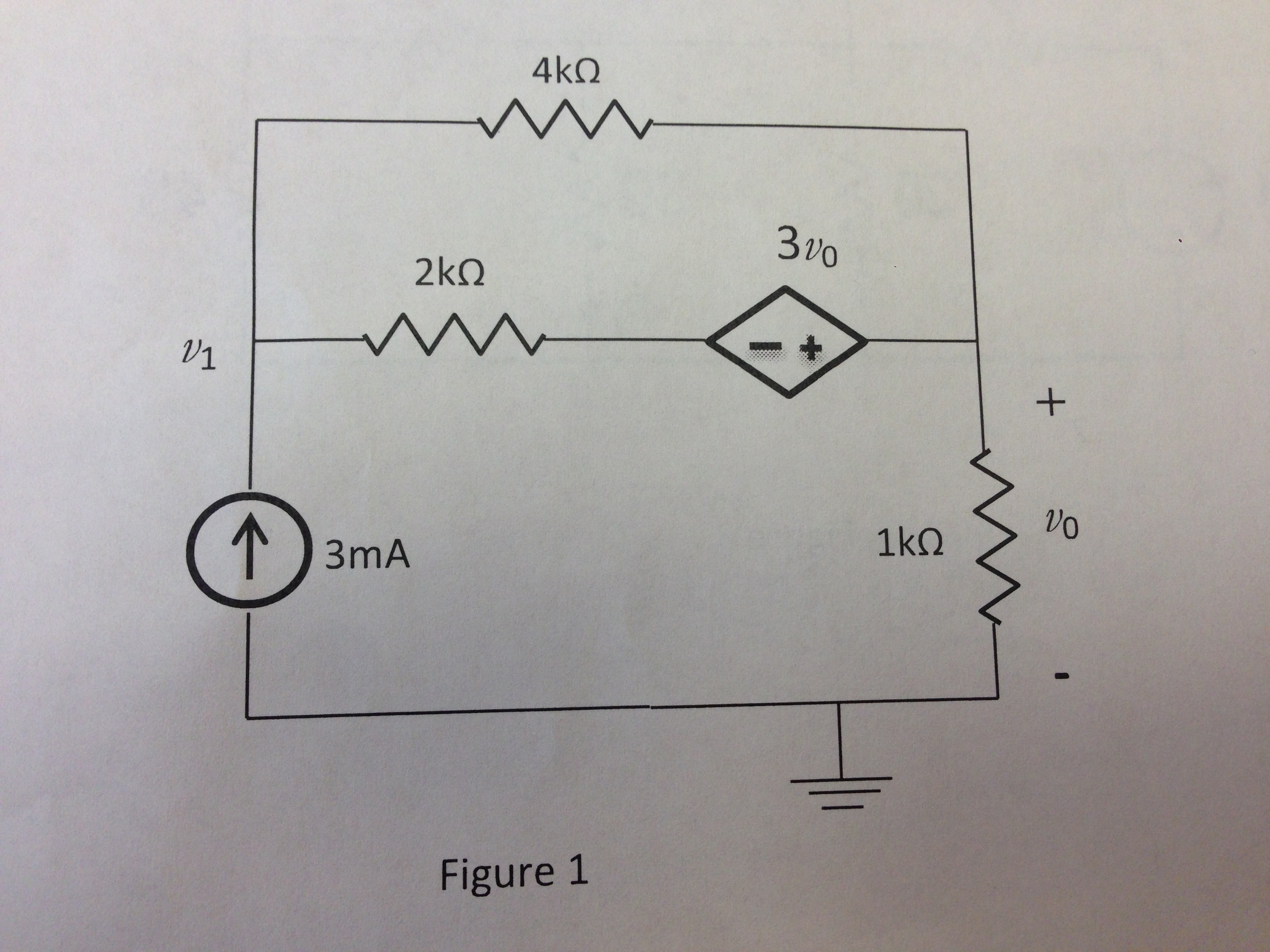Solved Find V0 And V1 In The Circuit Shown In Figure 1 By