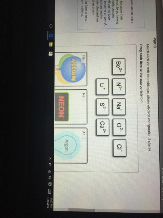 Solved Match each ion with the noble gas whose electron | Chegg.com Solved Match each ion with the noble gas whose electron | Chegg.com