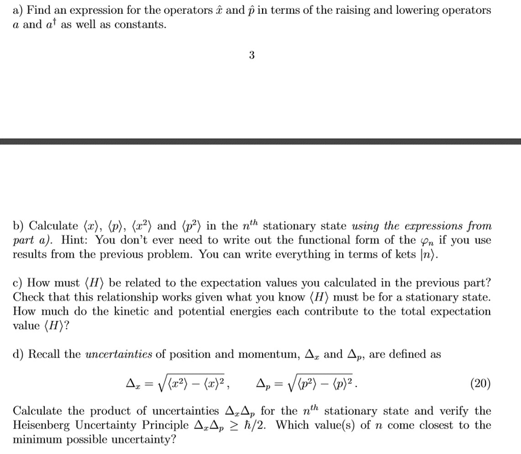 Solved a) Find an expression for the operators x^and p^in | Chegg.com