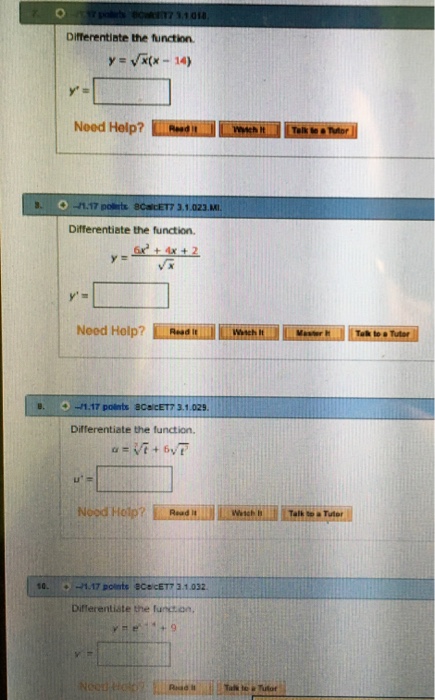 Solved Differentiate the function y= squareroot x(x-14) | Chegg.com Solved Differentiate the function y= squareroot x(x-14) | Chegg.com