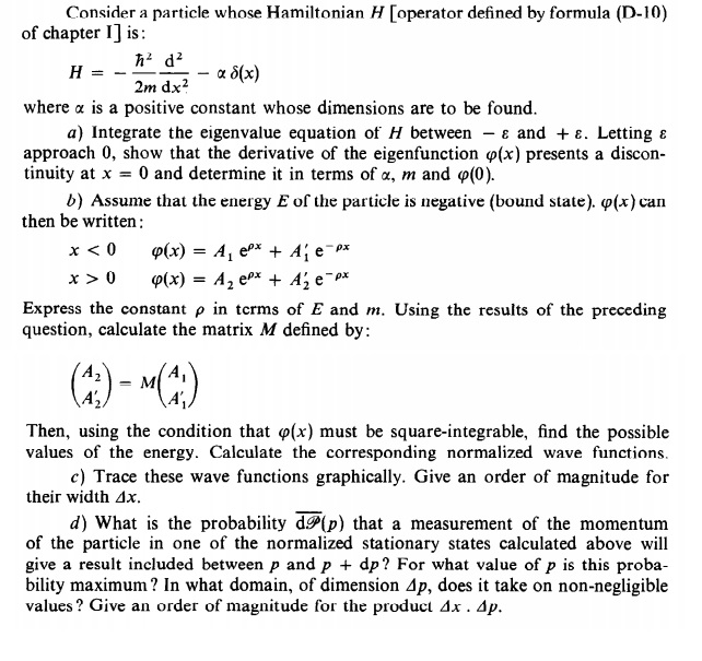 Solved Consider a particle whose Hamiltonian H operator | Chegg.com