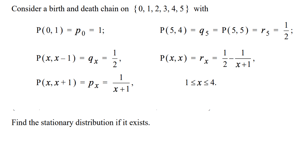 Solved with Consider a birth and death chain on {0, 1, 2, 3, | Chegg.com