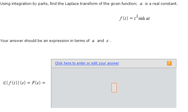 Solved Using integration by parts, find the Laplace | Chegg.com