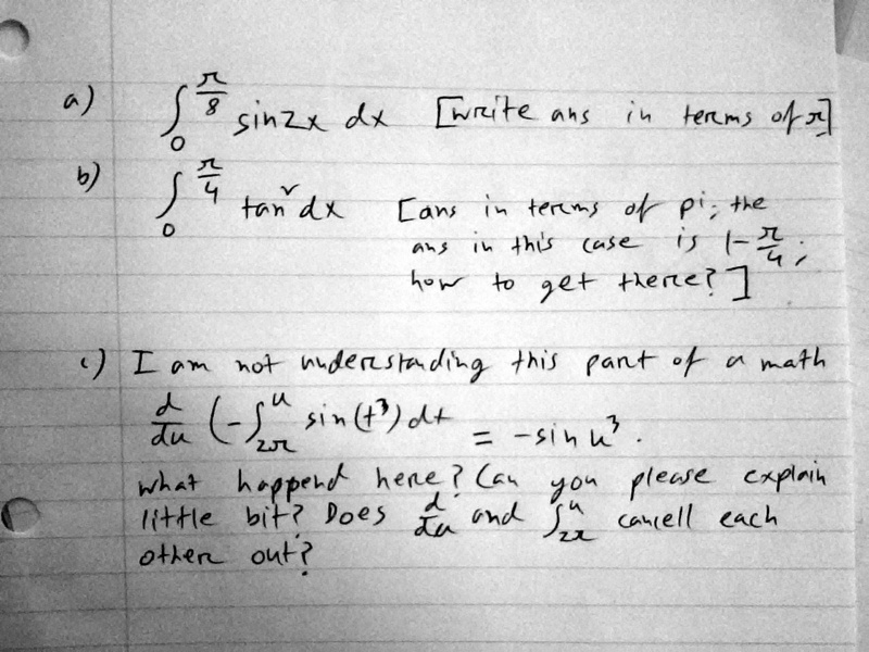 Solved Integral 0 to pi/8 sin zx dx [write answer in terms | Chegg.com
