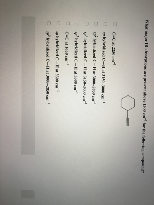 Solved What major IR absorptions are present above 1500 | Chegg.com