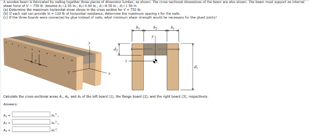 Solved A wooden beam is fabricated by nailing together three | Chegg.com Solved A wooden beam is fabricated by nailing together three | Chegg.com