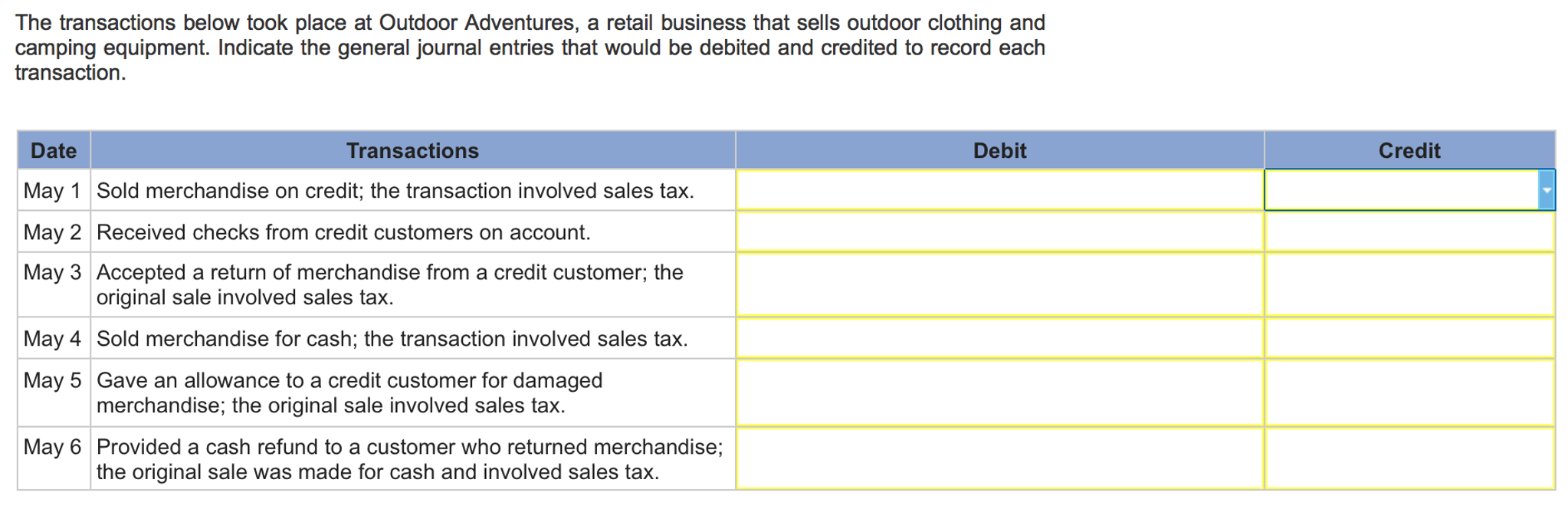 Solved The transactions below took place at Outdoor | Chegg.com