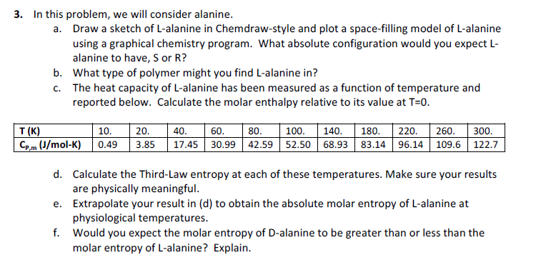 Solved In this problem, we will consider alanine. Draw a | Chegg.com