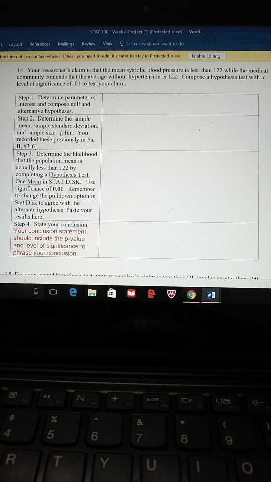 Stat 3001 Week 4 Project 1 Protected View Word