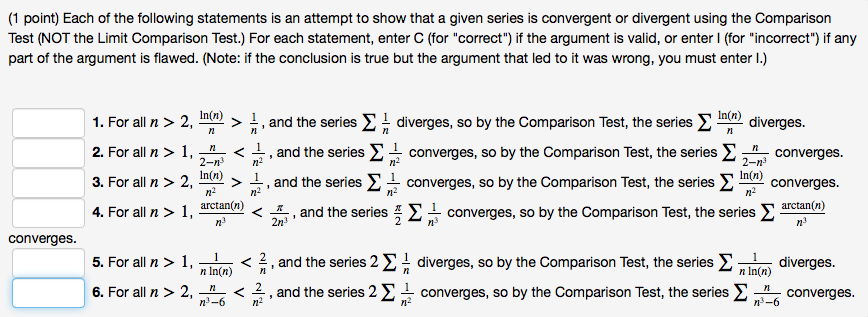 Solved (1 point) Each of the following statements is an | Chegg.com