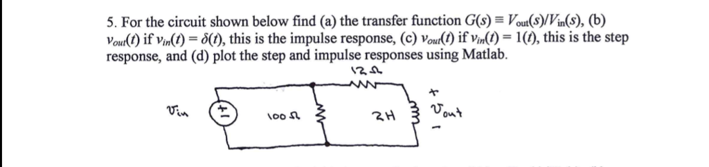 Solved For the circuit shown below find (a) the transfer | Chegg.com