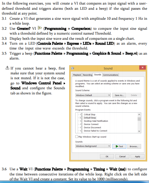 In the following exercises, you will create a VI that | Chegg.com