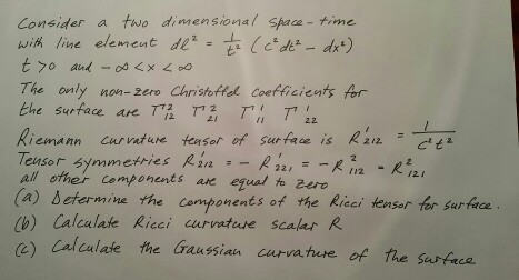 Solved Consider a two dimensional Space- time wik line | Chegg.com