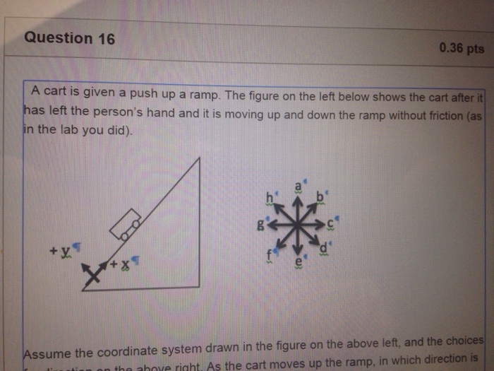 Solved A cart is pushed up a ramp! | Chegg.com