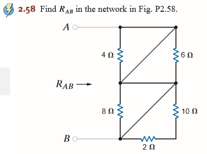 Solved Find RAB in the network in Fig.p2.58 | Chegg.com