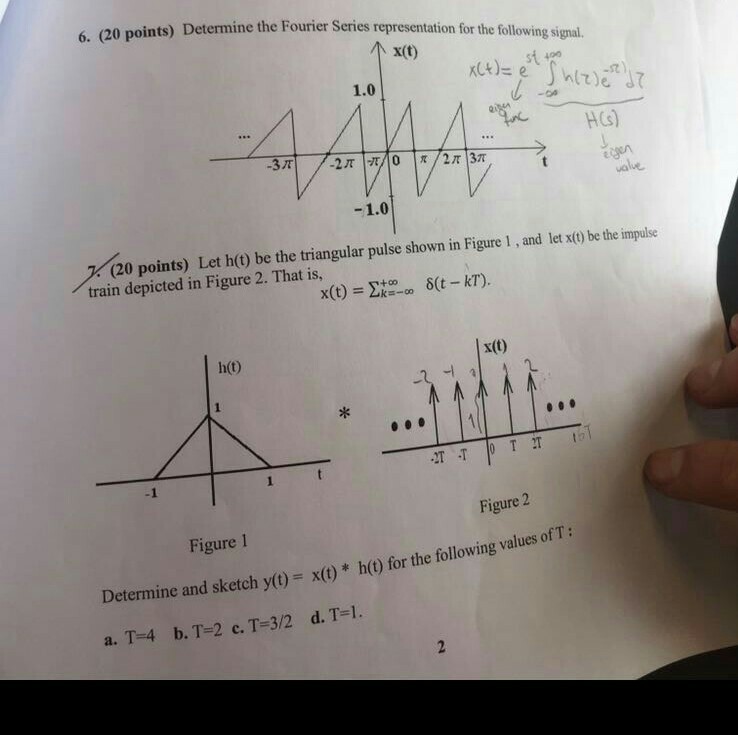 Solved 6. (20 points) Determine the Fourier Series | Chegg.com