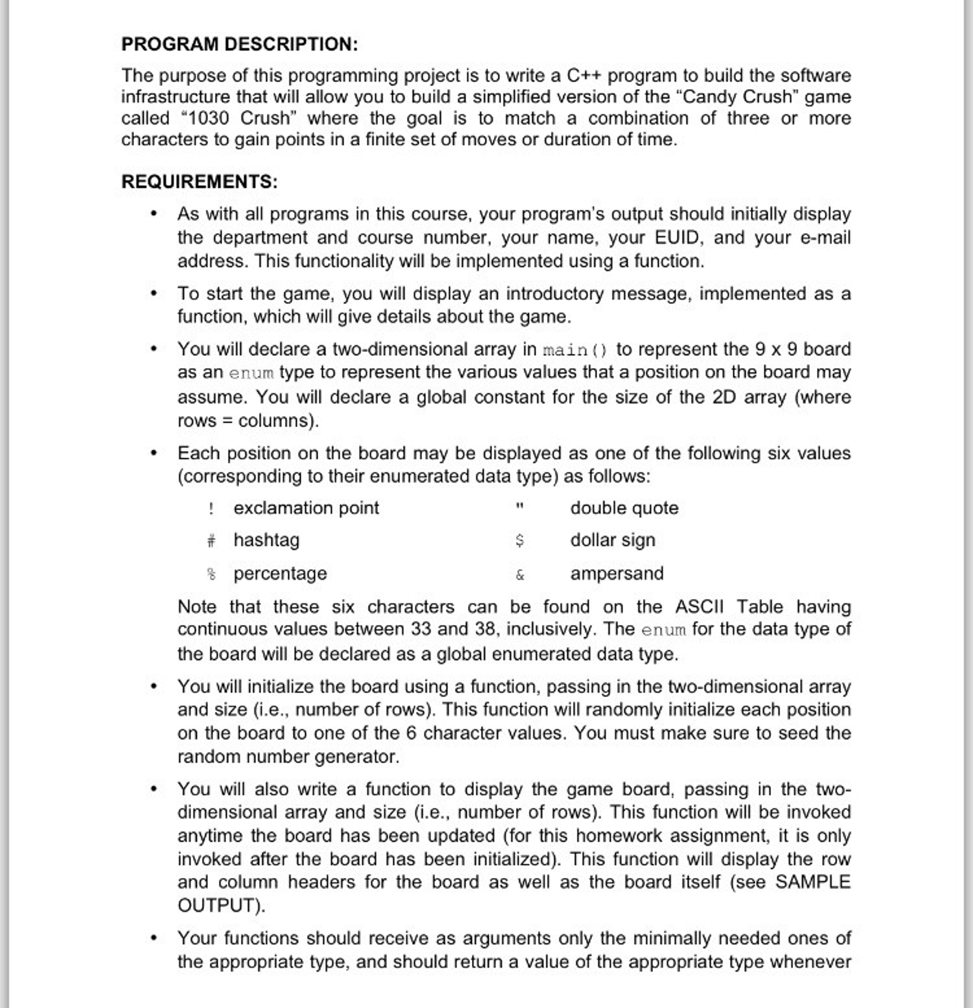 Solved The purpose of this programming project is to write a | Chegg.com