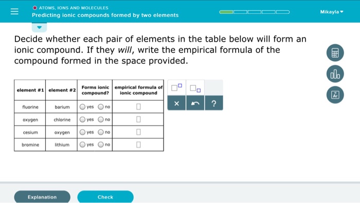 Solved Decide Whether Each Pair Of Elements In The Table 