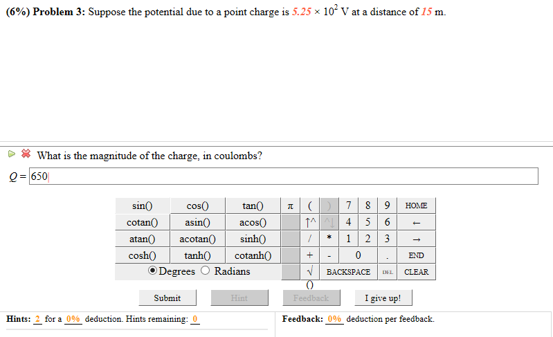 Solved (6%) Problem 3: Suppose the potential due to a point | Chegg.com