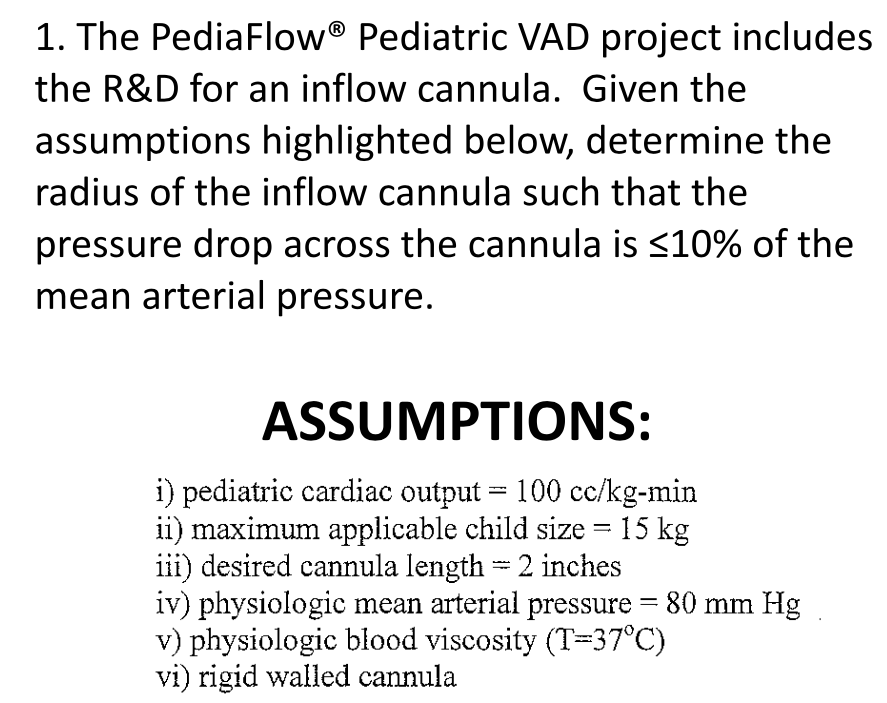 Solved 1. The PediaFlow® Pediatric VAD project includes the | Chegg.com