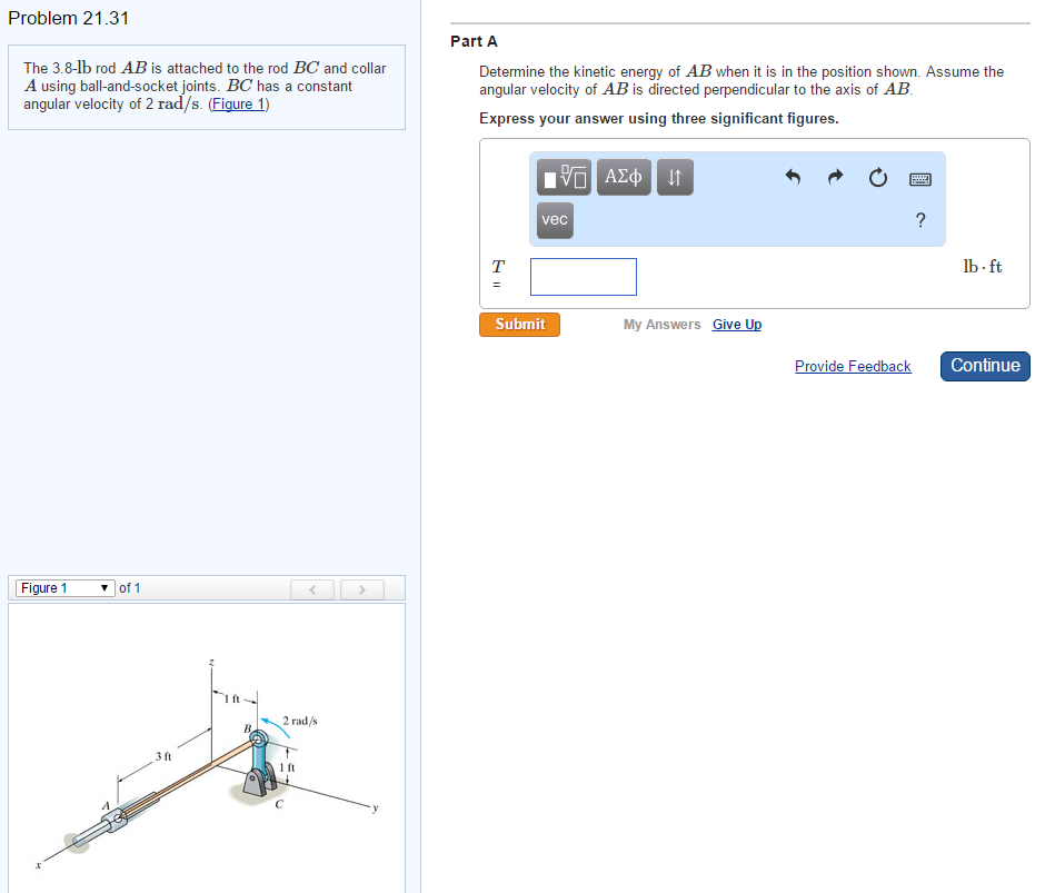 Solved The 3.8-lb rod AB is attached to the rod BC and | Chegg.com