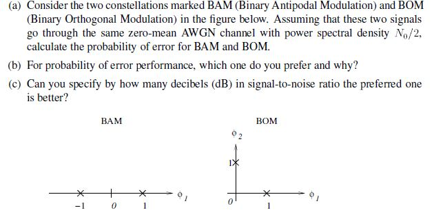 (a) Consider the two constellations marked BAM Binary | Chegg.com