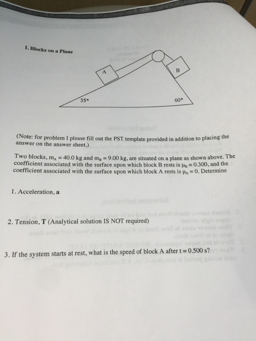 Solved For problem I please fill out the PST template | Chegg.com