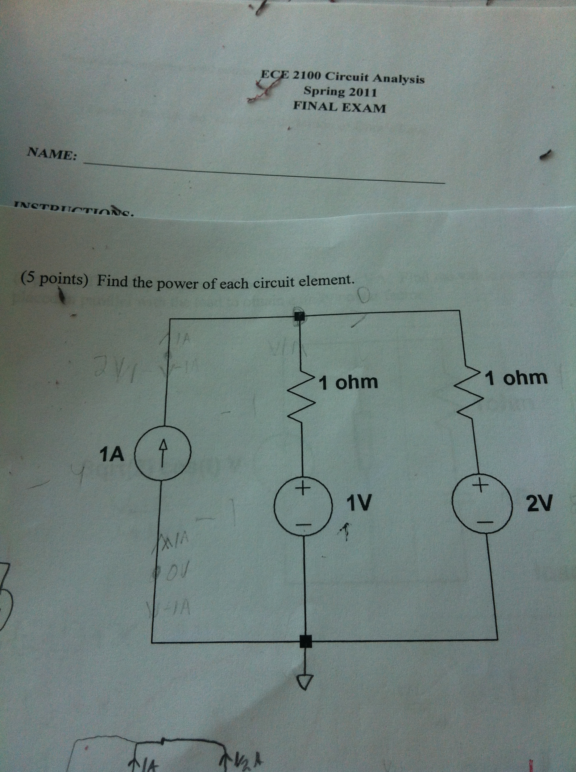 Solved: Find The Power Of Each Circuit Element. | Chegg.com
