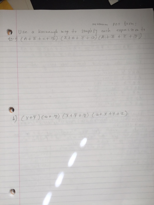 Solved Use a karnaugh map to simplify each expression to | Chegg.com