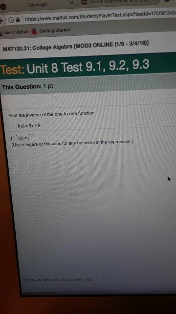 Solved 0 xUnit 8: ExpoenLU OneLogin ) ⓘ 숲 | Chegg.com